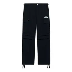 LI-NING Loose Fit Cargo Pants With Graphic Detail - Black/white
