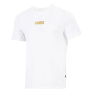 PUMA Alphabet Printing Casual Sports Short Sleeve - White