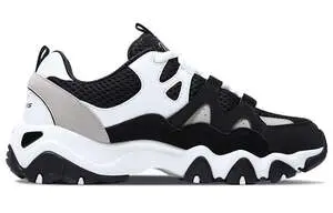 Sketchers D'lites 2.0 Low Top Sneakers - Black/white/grey