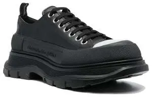 Alexander McQueen Tread Slick Lace-up Shoes With Cap Toe - Black