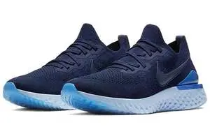 Nike Epic React Flyknit 2 Athletic Sneakers - Blue Void-indigo Force-black
