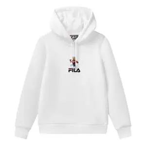 FILA Sports Pullover Hoodie With Graphic Detail - White