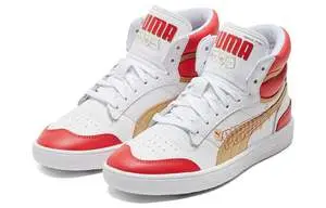 PUMA Ralph Sampson Mid Top Sneakers - White/red/gold