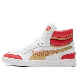 PUMA Ralph Sampson Mid Top Sneakers - White/red/gold
