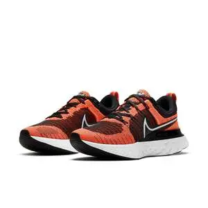 Nike React Infinity Run Flyknit 2 "bright Mango Black" Athletic Sneakers - Black/orange