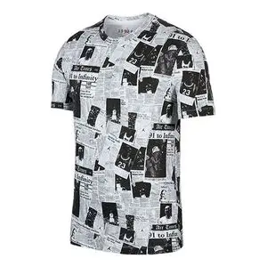 JORDAN Air Jordan Rivals Full Print Sports Round Neck Short Sleeve Gray Gray