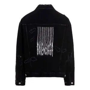Balenciaga Barcode Destroyed Denim Jacket