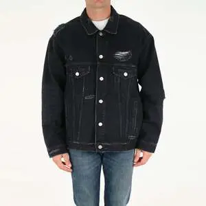 Balenciaga Barcode Destroyed Denim Jacket