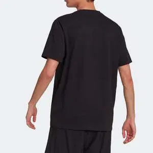 Adidas Originals Solid Color Round Neck Short Sleeve Black T-shirt - Default Color