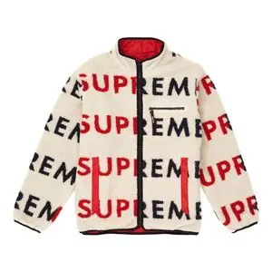 Supreme Reversible Logo Fleece Jacket 'natural