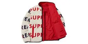 Supreme Reversible Logo Fleece Jacket 'natural