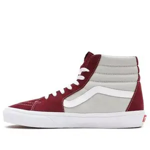 VANS Sk8-hi High Top Lace-up Sneakers - Grey/red
