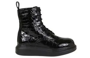 Alexander McQueen High Hybrid Boots With Crocodile Effect