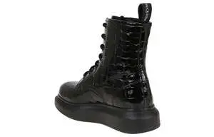 Alexander McQueen High Hybrid Boots With Crocodile Effect