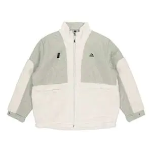 Adidas Wj Mixboa Jkt Martial Arts Series Lamb's Wool Splicing Stand Collar Sports Logo Jacket Creamy White - Default Color