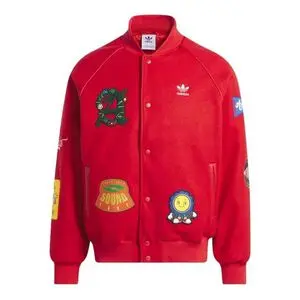 Adidas Originals Collegiate Badge Letterman Jacket - Red/yellow