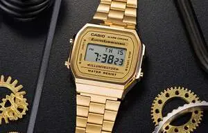 Casio Digital Cube Watch Tone Stainless Steel