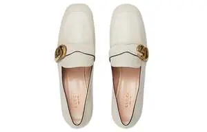 Gucci Double G Leather Loafers - White