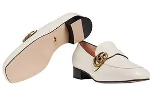 Gucci Double G Leather Loafers - White