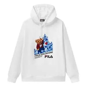 FILA Loose Sports Pullover Hooded Long Sleeve - White