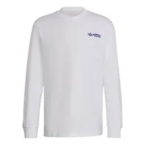 Adidas Originals Casual Solid Color Back Large Long Sleeves White - Multi-color