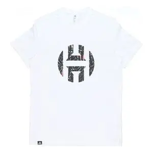 Adidas Harden Logo Tee Basketball Sports Short-sleeve Tee - White