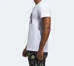 Adidas Harden Logo Tee Basketball Sports Short-sleeve Tee - White