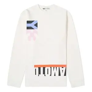 Adidas Y-3 Alphabet Print Crewneck Pullover - White