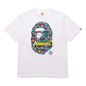A BATHING APE X Marvel Avengers Ape Head T-shirt - White