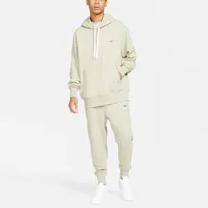 Nike Embroidered Logo Solid Color Bundle Feet Sports Pants Beige - Creamy
