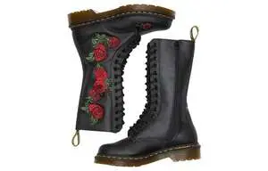 Dr. Martens 1914 Vonda Embroidered Leather Mid Calf Boots
