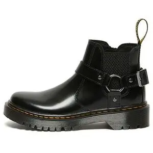 Dr. Martens Polished Smooth Leather Buckle Ankle Boots