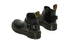 Dr. Martens Polished Smooth Leather Buckle Ankle Boots
