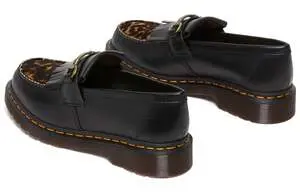 Dr. Martens Adrian Snaffle Loafers With Leopard Print Hair-on Detail - Black/leopard