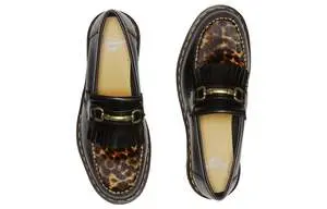 Dr. Martens Adrian Snaffle Loafers With Leopard Print Hair-on Detail - Black/leopard