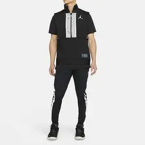 JORDAN Air Colorblock Half Zipper Basketball Vest - Black