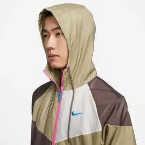 Nike Hooded Training Windbreaker Jacket - Grey/tan/multi-color