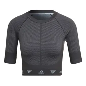 Adidas Aeroknit Training Cropped T-shirt - Grey