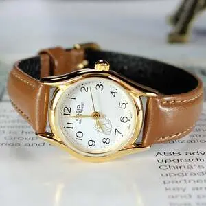 Casio Quartz Analog Watch With Leather Strap