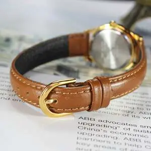 Casio Quartz Analog Watch With Leather Strap