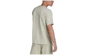 Adidas Solid Color Minimalistic Logo Printing Round Neck Casual Short Sleeve Green - Default Color