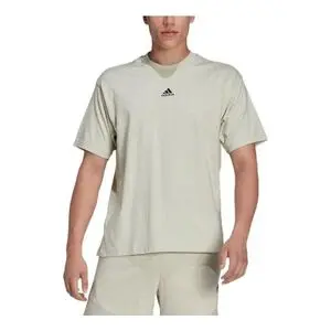 Adidas Solid Color Minimalistic Logo Printing Round Neck Casual Short Sleeve Green - Default Color