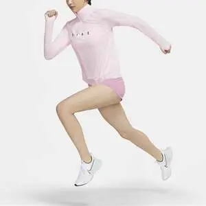 Nike Swoosh Run Half Zip Performance Top - Pink