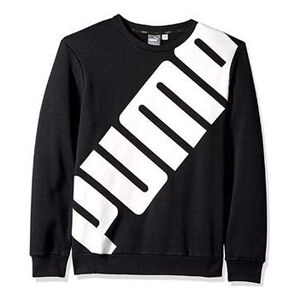 PUMA Logo Printed Sports Pullover Fleece - Black