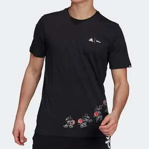 Adidas Logo Alphabet Printing Round Neck Short Sleeve