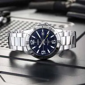 Casio Analog Watch With Stainless Steel Strap