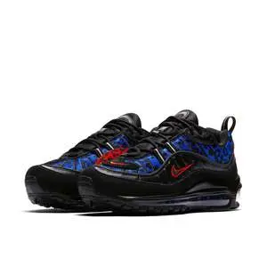 Nike Max 98 Premium Leopard Pack Sneakers - Black/blue/red