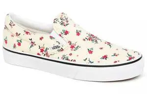 VANS Ditsy Floral Classic Slip-on Sneakers - White/red