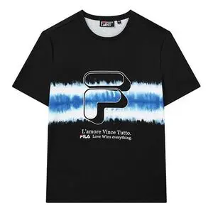 FILA Sport Casual Round Neck Printshort Sleeves T Shirt - Black