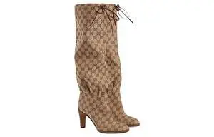 Gucci Lisa Gg Canvas Mid-heel Boots